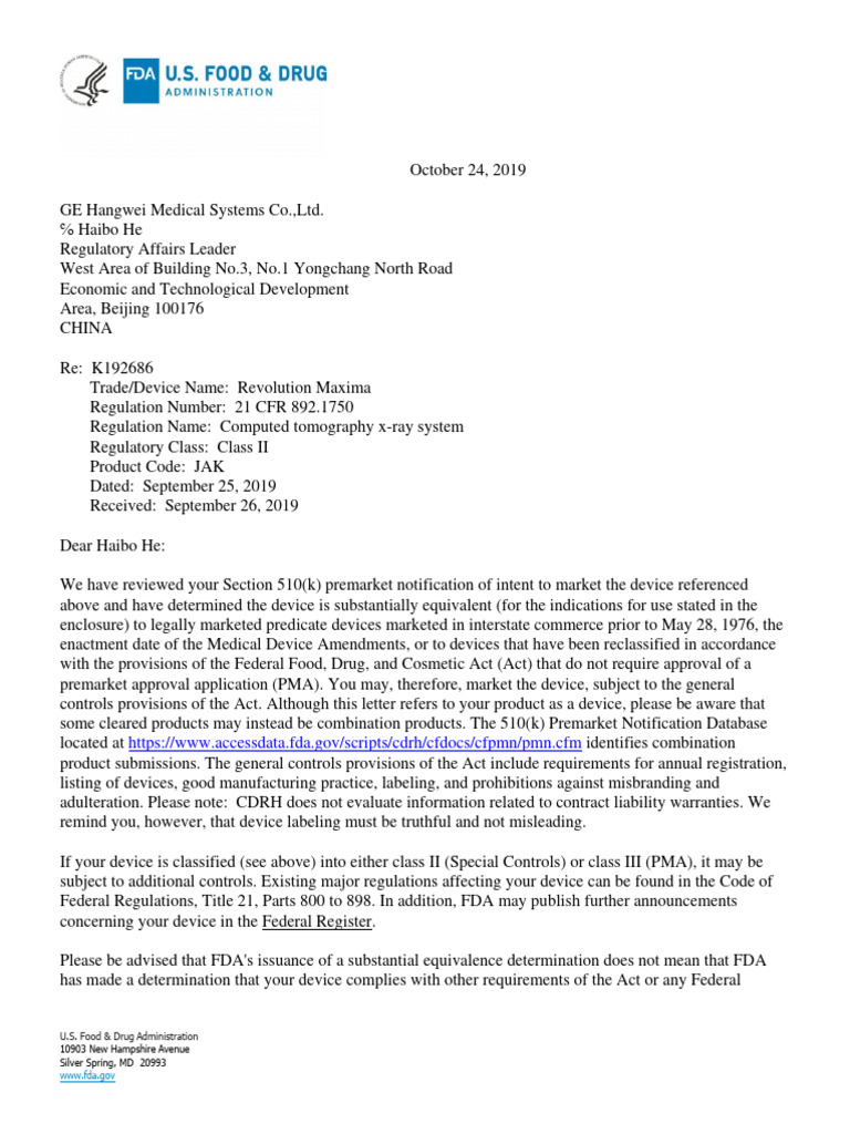 Maxima FDA Approval | PDF | Federal Food | Food And Drug Administration