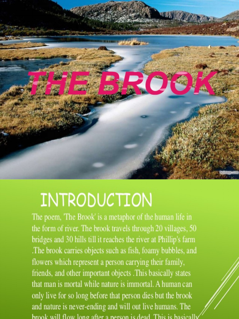 Thebrookbylordalfredtennysonppt 140613051730 Phpapp02 | PDF | Poetry