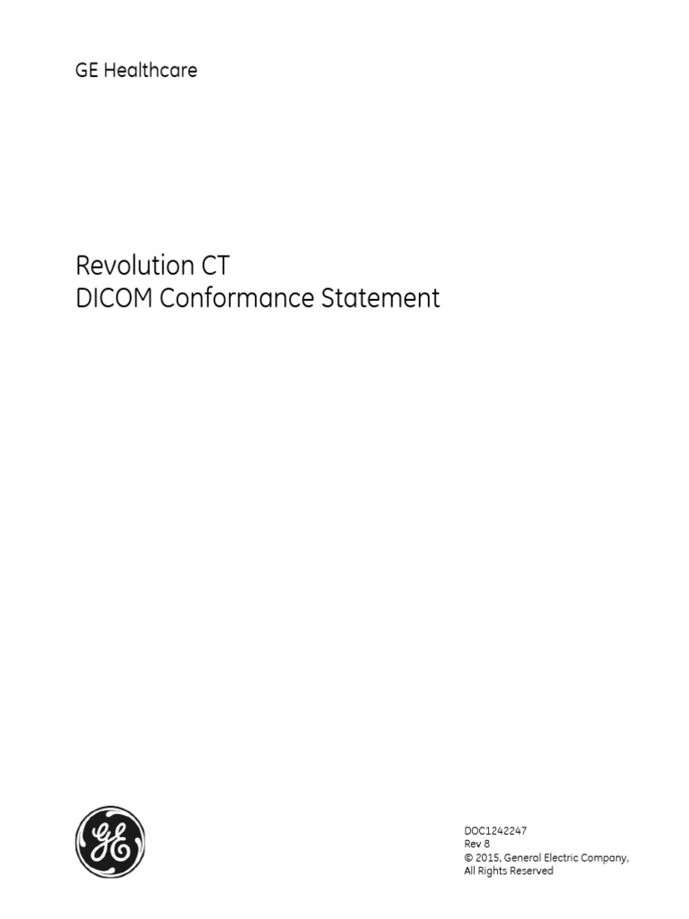 GEHC-DICOM-Conformance RevolutionCT DOC1242247 Rev8 | PDF | Medical ...