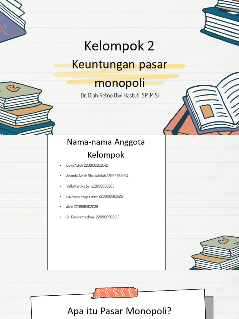 KLP 2 - Keuntugan Pasar Monopoli | PDF | Pengelolaan Keuangan & Uang | Teknologi & Rekayasa