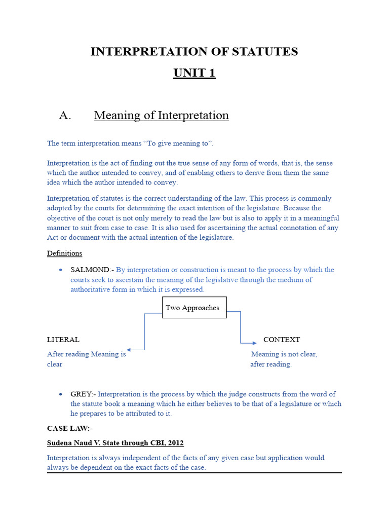 Interpretation of Statutes | PDF | Plain Meaning Rule | Statutory ...
