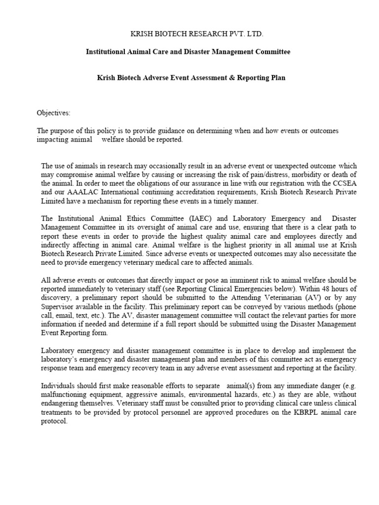 Appendix - 19 Draft | PDF | Emergency | Animal Welfare