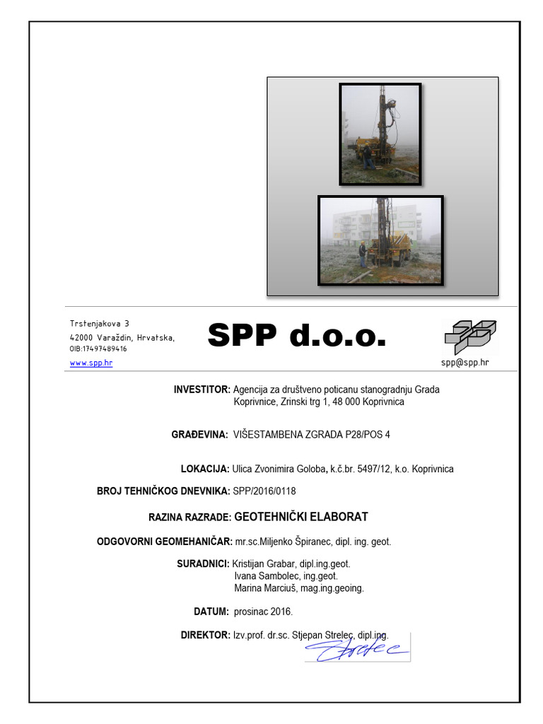 Geotehnički-Elaborat Višestambena Zgrada P28pos 4 | PDF