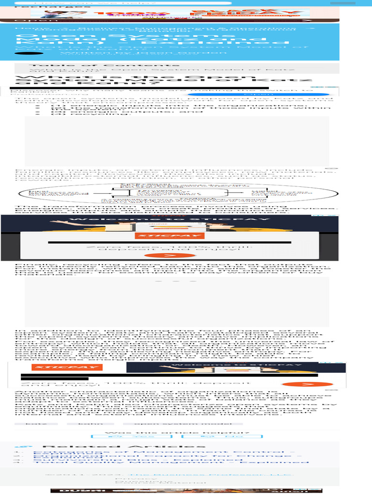 Open Systems Model (Katz and Kahn) - Explained - The Business Professor, LLC | PDF | System ...