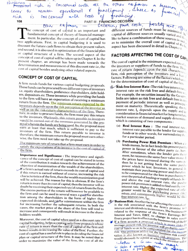 Chapter 4 Cost of Capital | PDF | Cost Of Capital | Financial Capital