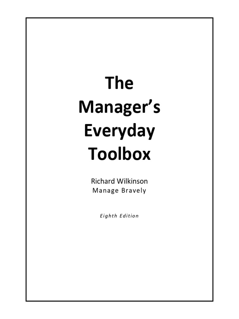 Managers Everyday Toolbox | PDF | Performance Appraisal | Mentorship