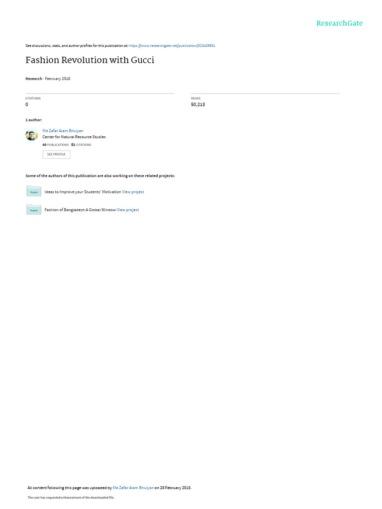 Fashion Revolutionwith Gucci Pdf Brand Fashion