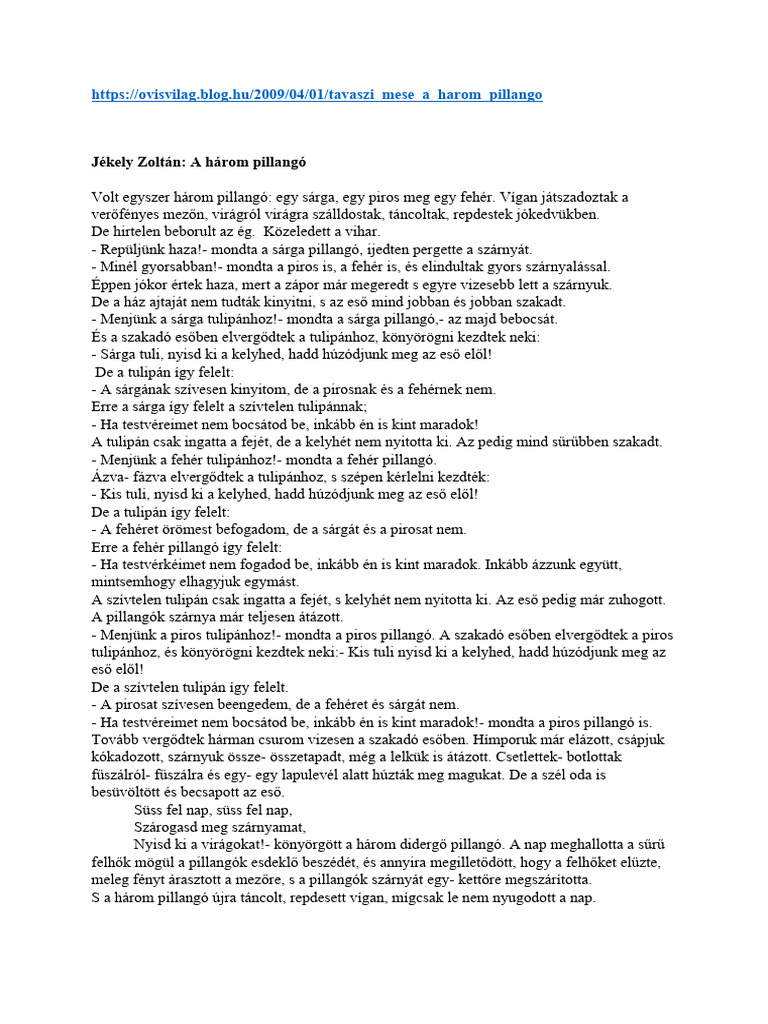 Három Pillangó Mese | PDF