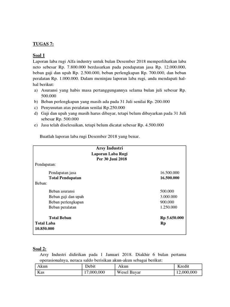 Tugas 7 Pengantar Akuntansi | PDF