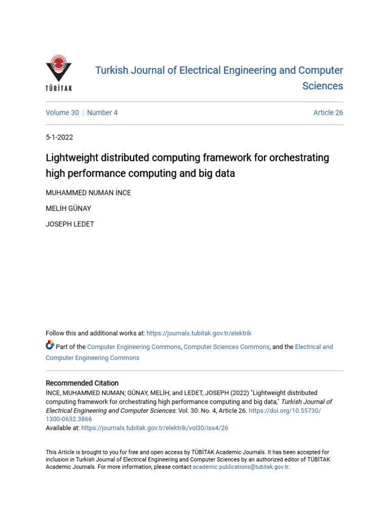 Lightweight Distributed Computing Framework For Orchestrating Hig | PDF | Apache Hadoop ...