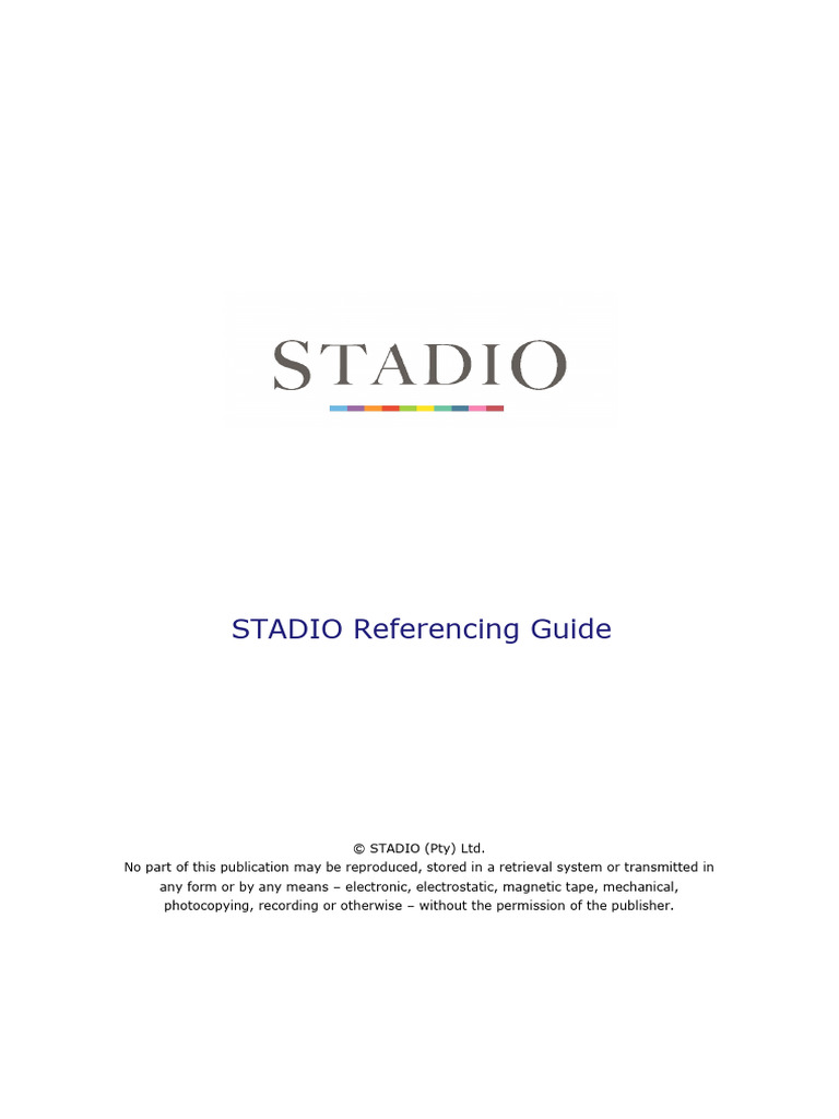 STADIO 2024 Referencing Guide | Download Free PDF | Plagiarism | Sic