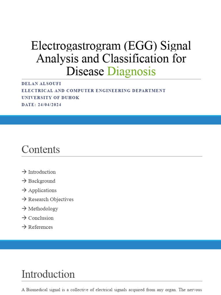 Electrogastrogram (EGG) Signal Analysis and Classification For Disease | PDF | Machine Learning ...