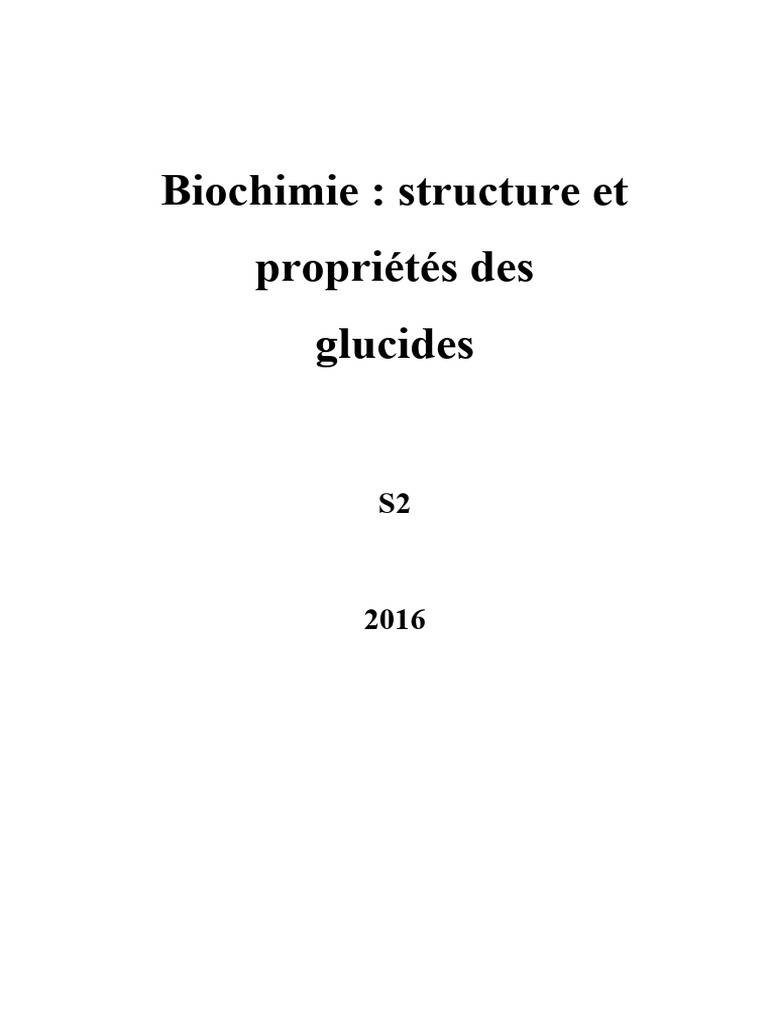 Glucides S2 Etudiants | PDF | Glucide | Glucose