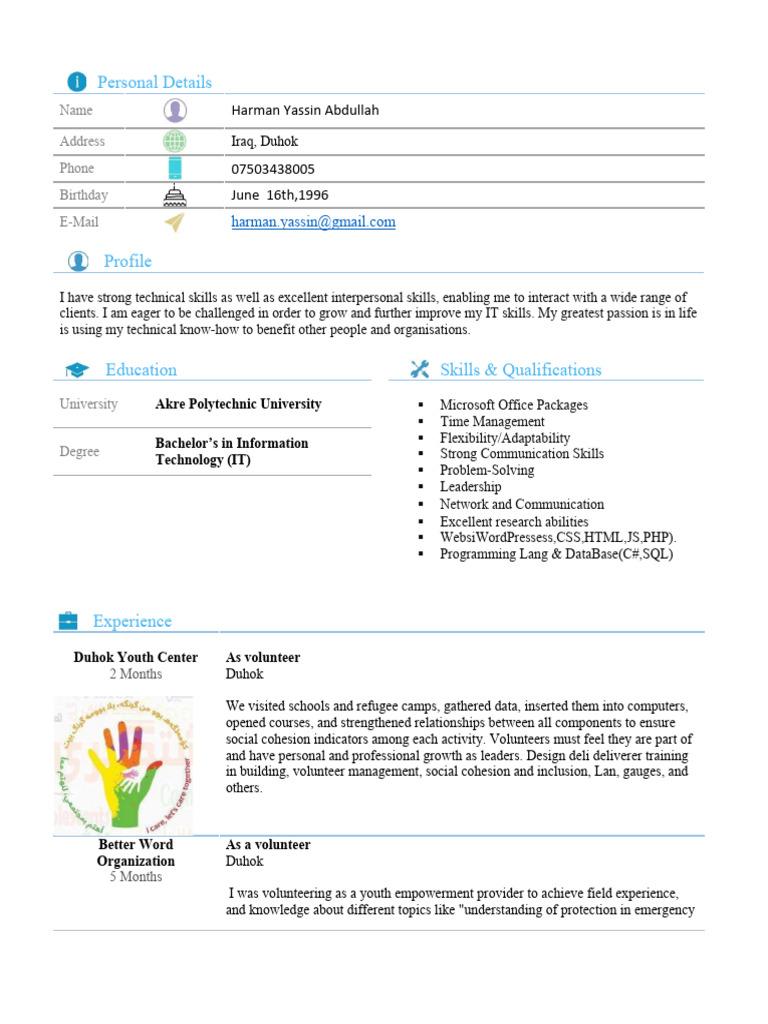 Harman Yassin Abdullah's IT Profile | PDF | Computing