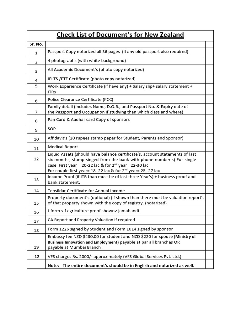 New Zealand Checklist | PDF