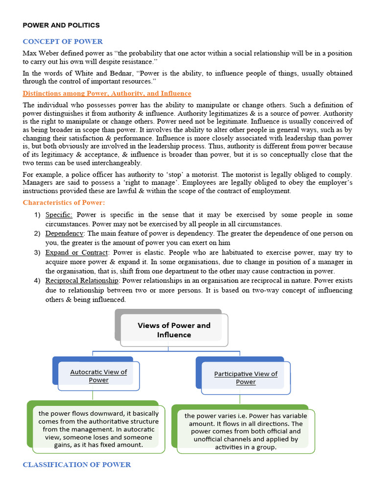 Power and Politics (3 | PDF | Power (Social And Political) | Empowerment