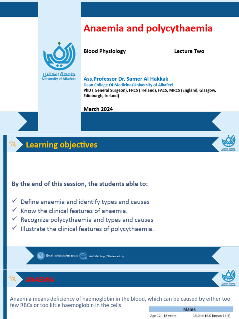 Anemia and Polycythemia 2024 | PDF | Anemia | Red Blood Cell