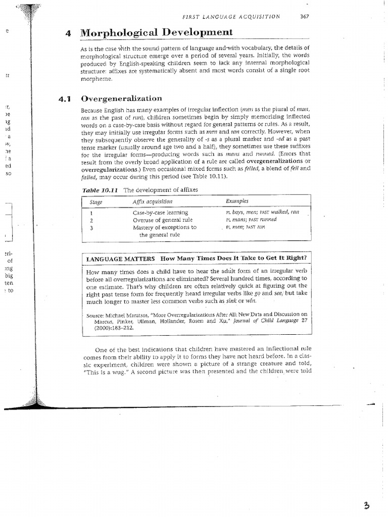 Morphological and Syntactic Development | PDF