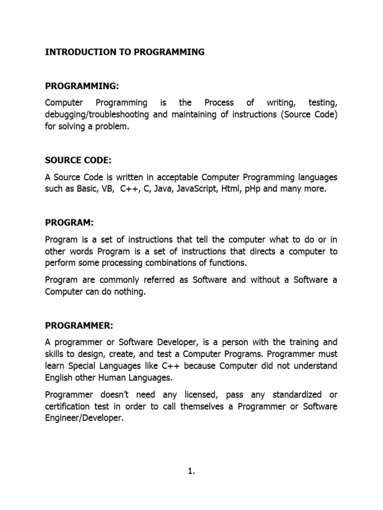 Com 113 Introduction To Programming Pdf Computer Programming Programmer 9552