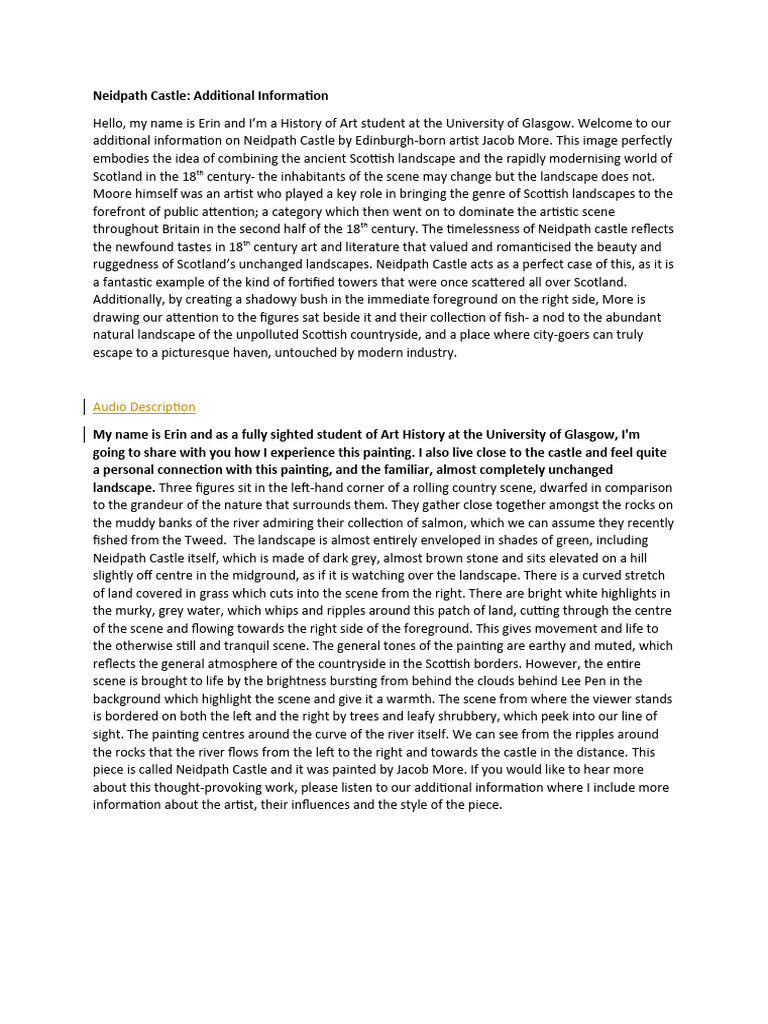 Neidpath Castle Scripts | PDF | Landscape