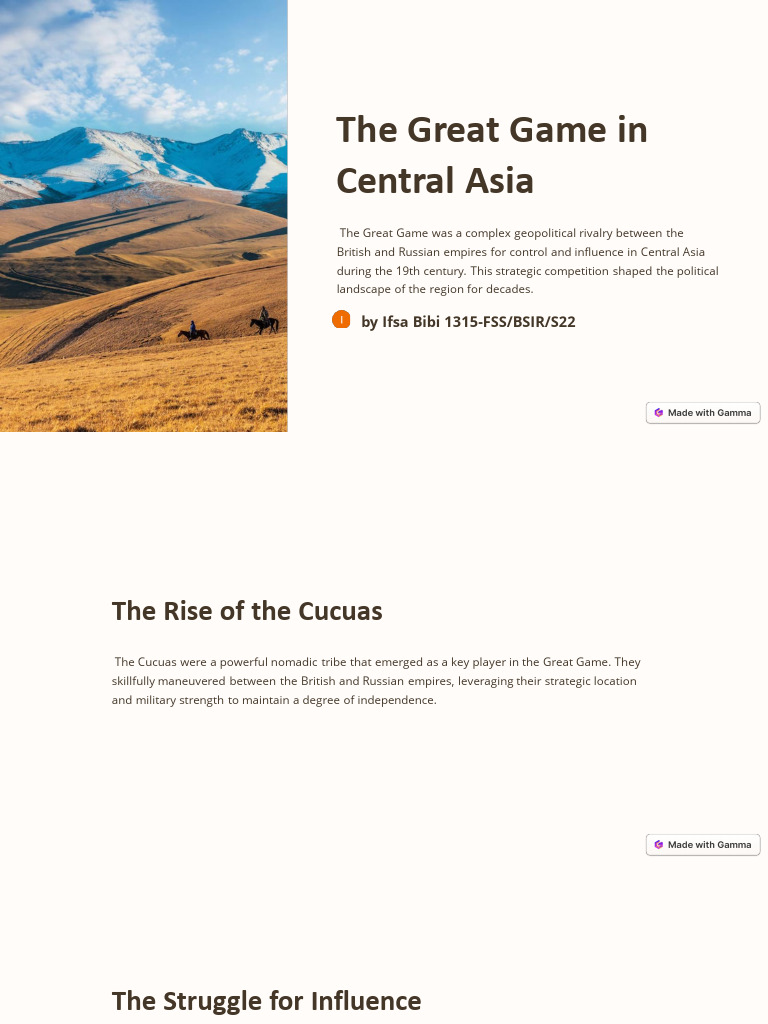 The Cucuas in the Great Game | PDF | British Empire | Russian Empire