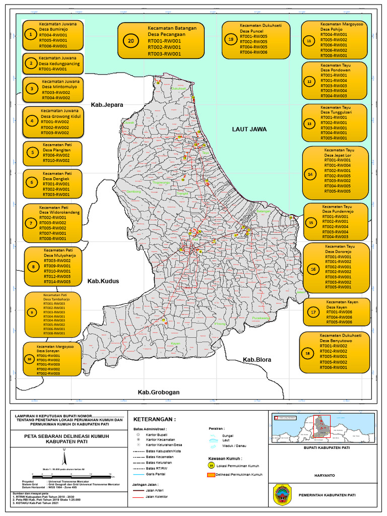 Peta Sebaran Delineasi Kumuh Kabupaten Pati 2021 | PDF