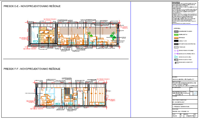Presek e I Presek F - Novoprojektovano Stanje | PDF