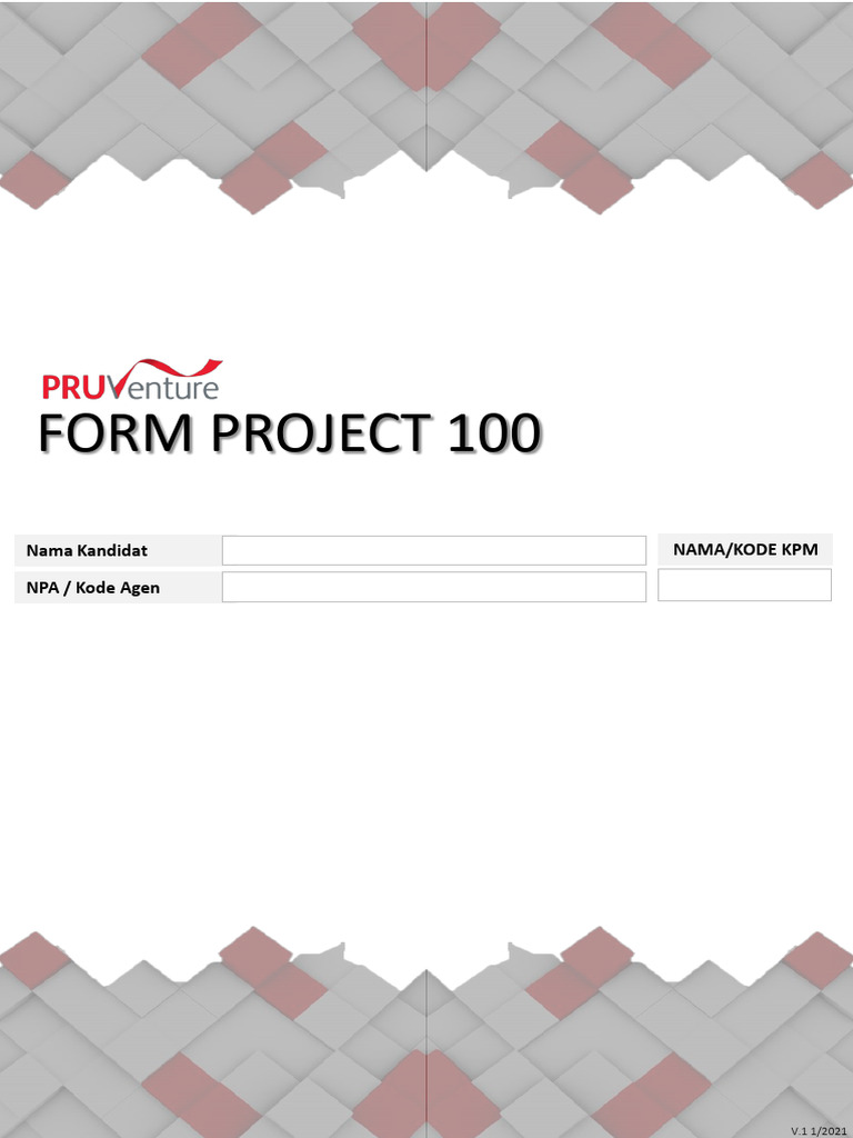Pruventure - Form Project 100 V1.2021-1 | PDF