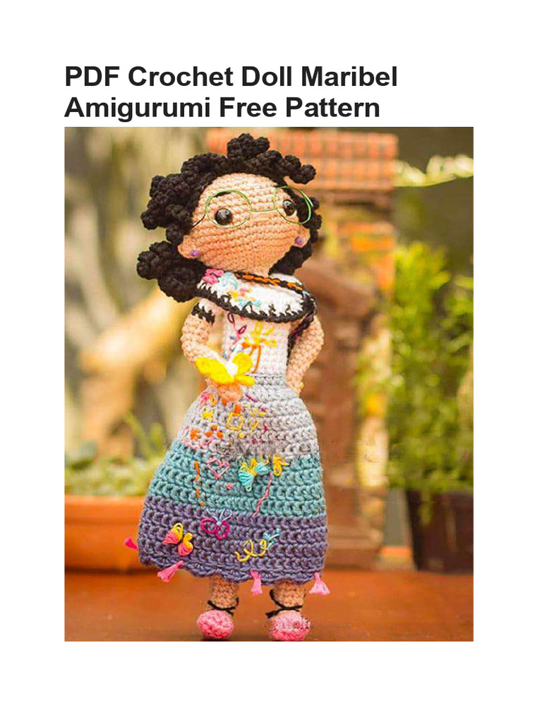 Free Amigurumi Doll Pattern: Maribel | PDF | Crochet | Embroidery
