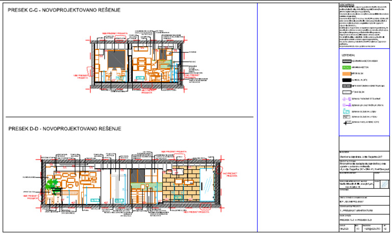 Presek C I Presek D - Novoprojektovano Stanje | PDF