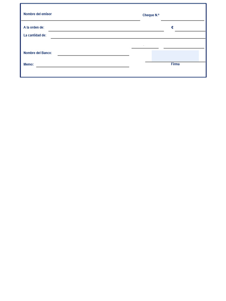 Formato de Cheques en PDF para Llenar | PDF