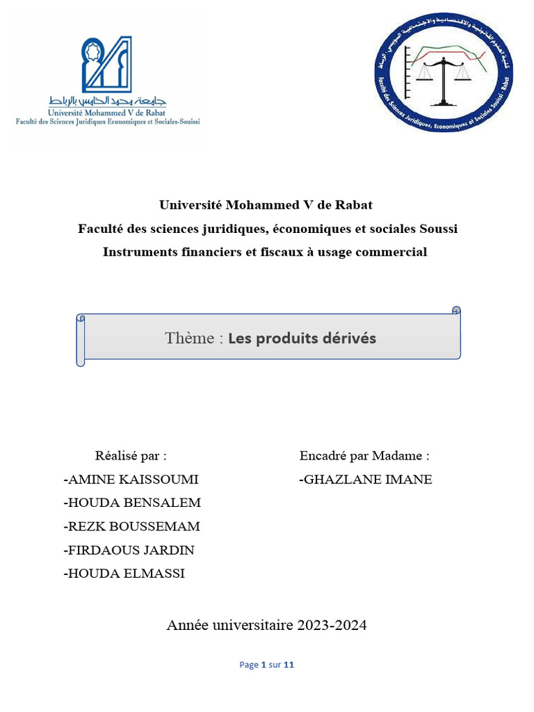 Les produits dérivés financiers expliqués | PDF | Option (Finance ...