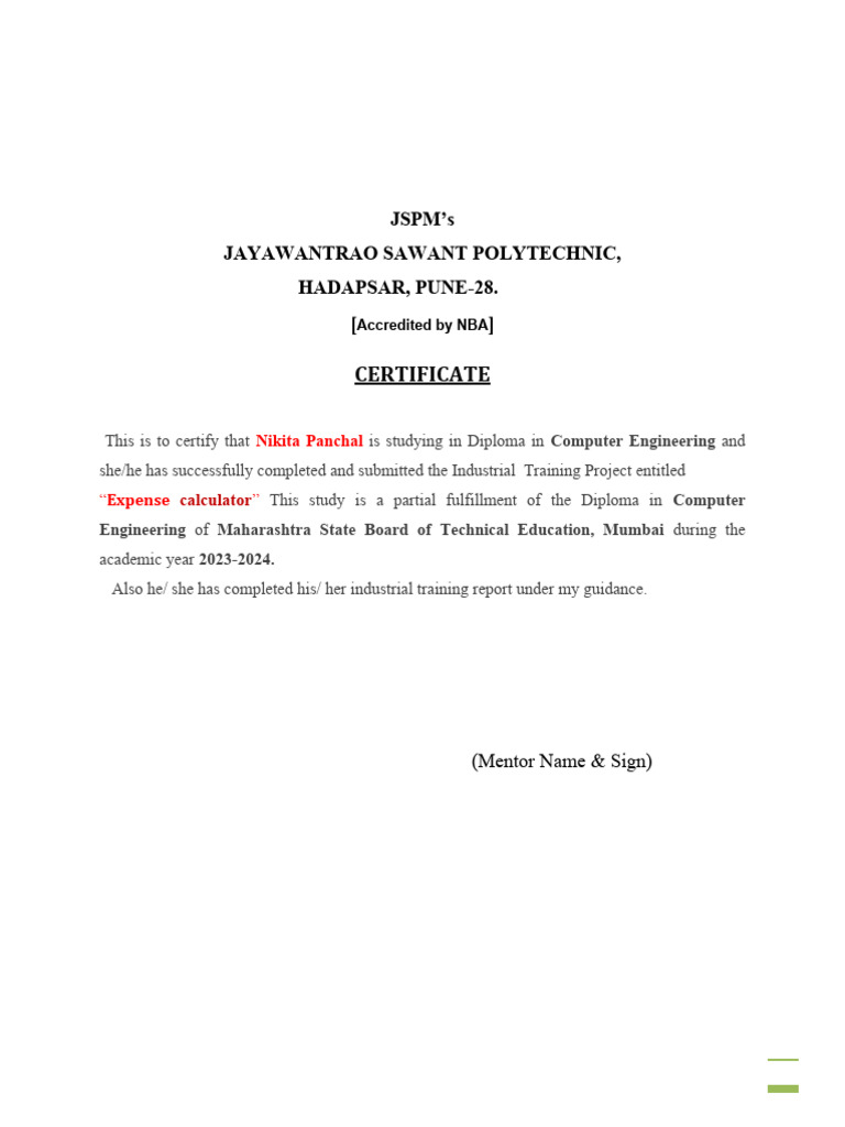 JSPM's Jayawantrao Sawant Polytechnic, Hadapsar, Pune-28. | PDF | Business | Technology ...