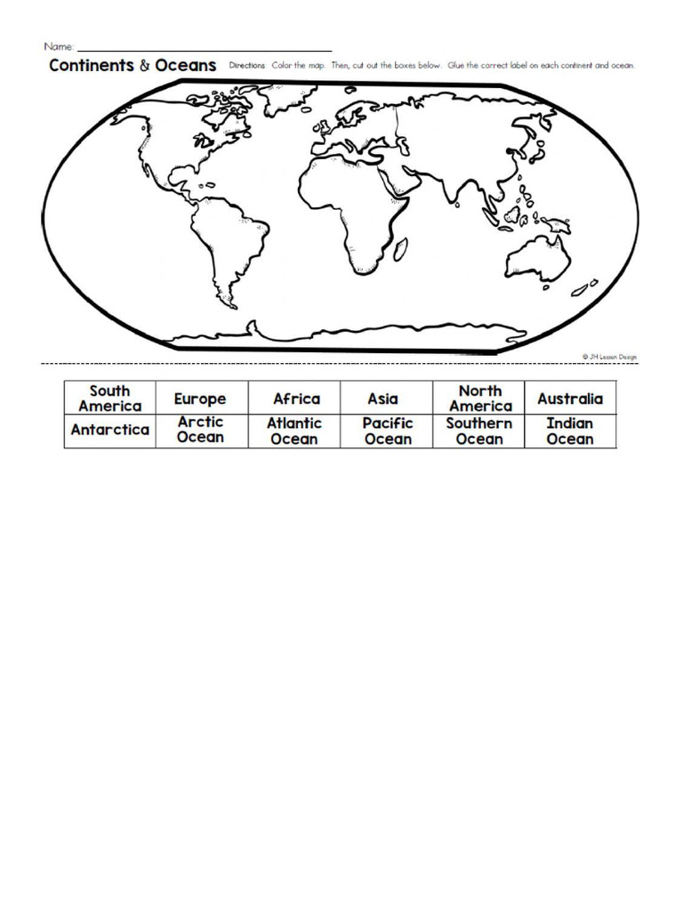Worlld Map Grade 1 | PDF
