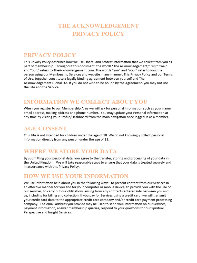 Thack Privacy | PDF | Http Cookie | Credit Card