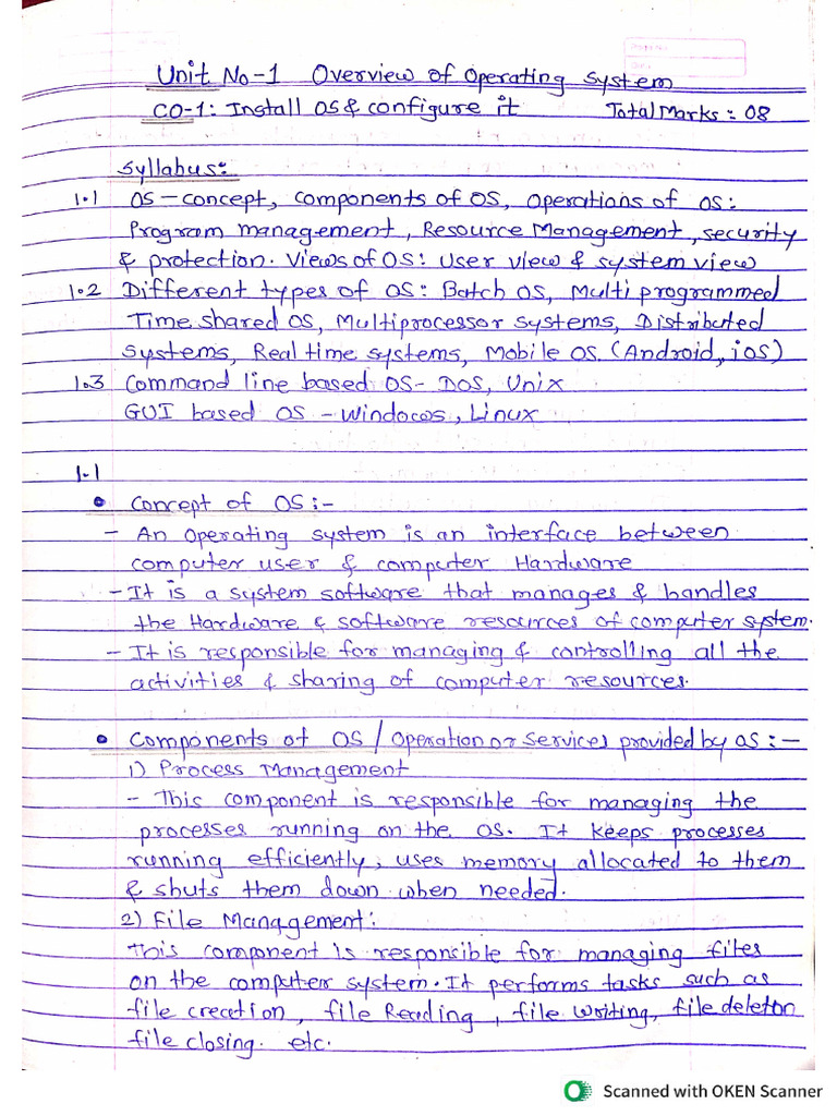 OSY Unit - 1 Notes | PDF