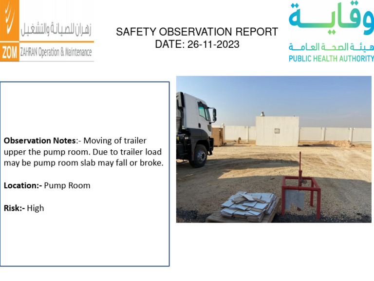 Safety Observation Report | PDF