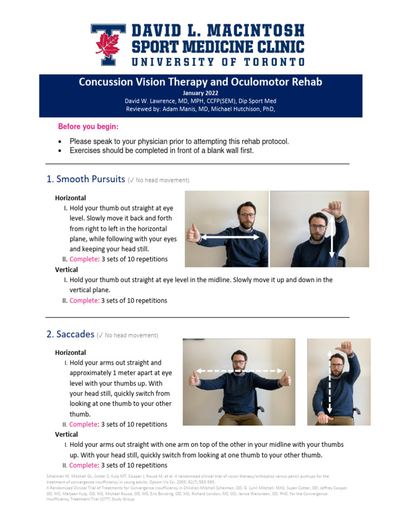 Concussion Vision Protocol Final 0 | PDF | Ophthalmology | Senses