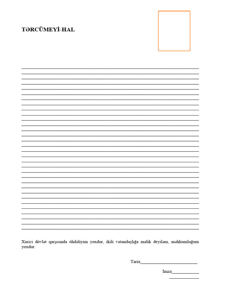 Tərcümueyi Hal | PDF