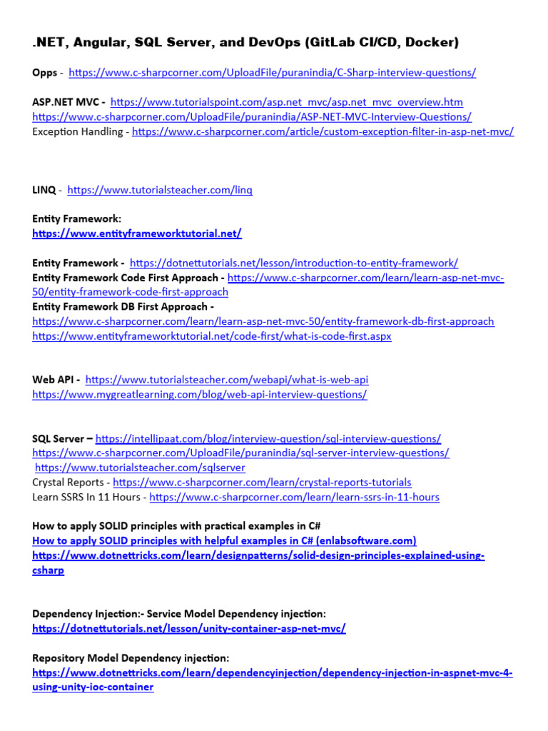 Common C# and SQL Interview QA | Download Free PDF | Entity Framework | C Sharp (Programming ...