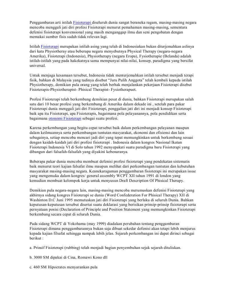 Sejarah Fisioterapi | PDF