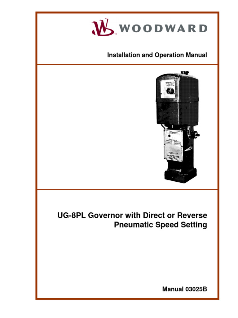 UG-8PL Governor With Direct or Reverse Pneumatic Speed Setting | PDF ...