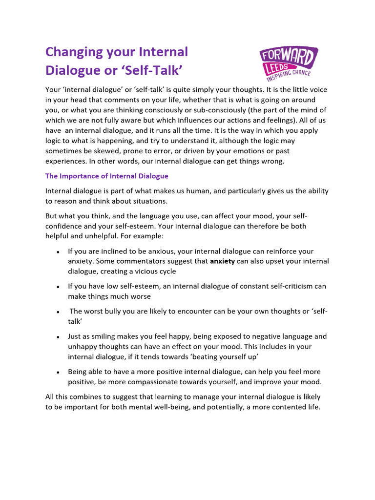 Changing Your Internal Dialogue | Download Free PDF | Thought | Mood ...