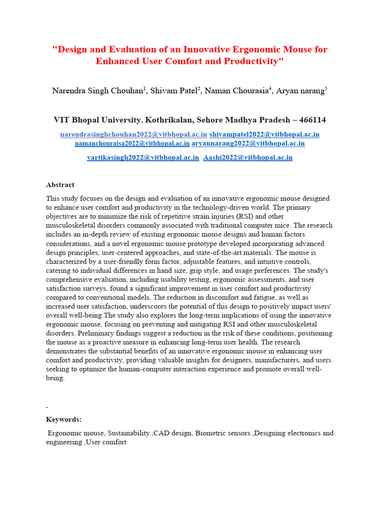 22bce11678 Edm Report | PDF | Human Factors And Ergonomics | Anatomical ...