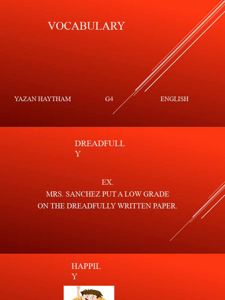 Vocabulary Examples for G4 English | PDF