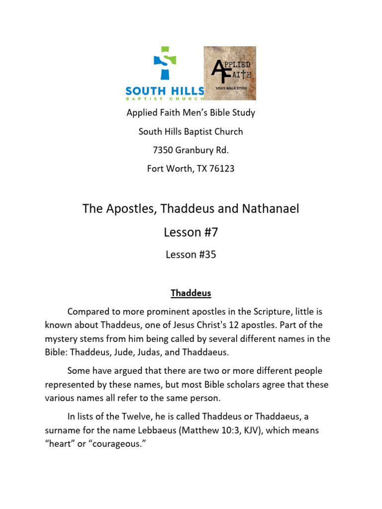 The Apostles Lesson7 | PDF | Jesus | Early Christianity
