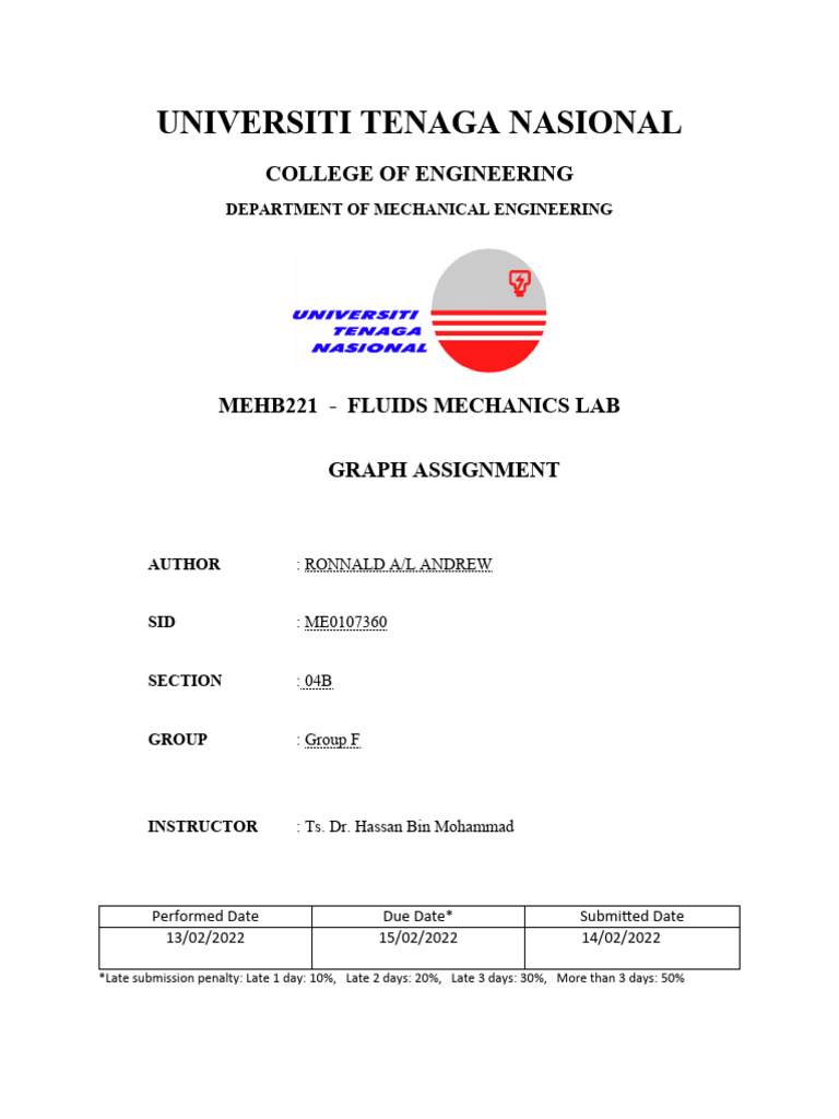MEHB221 Coverpage (Graph Assignment) | PDF