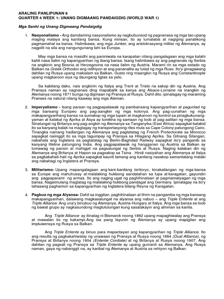 Ap 8 QTR 4 Week 1 Lecture | PDF