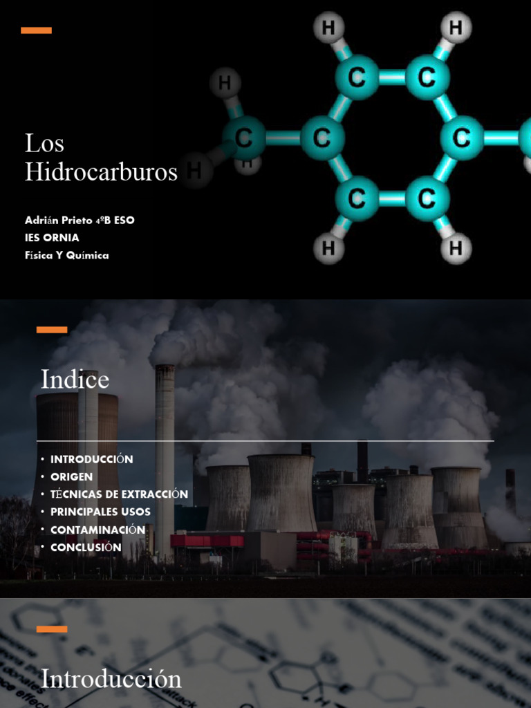 Presentación Hidrocarburos FyQ | PDF | Hidrocarburos | Contaminación