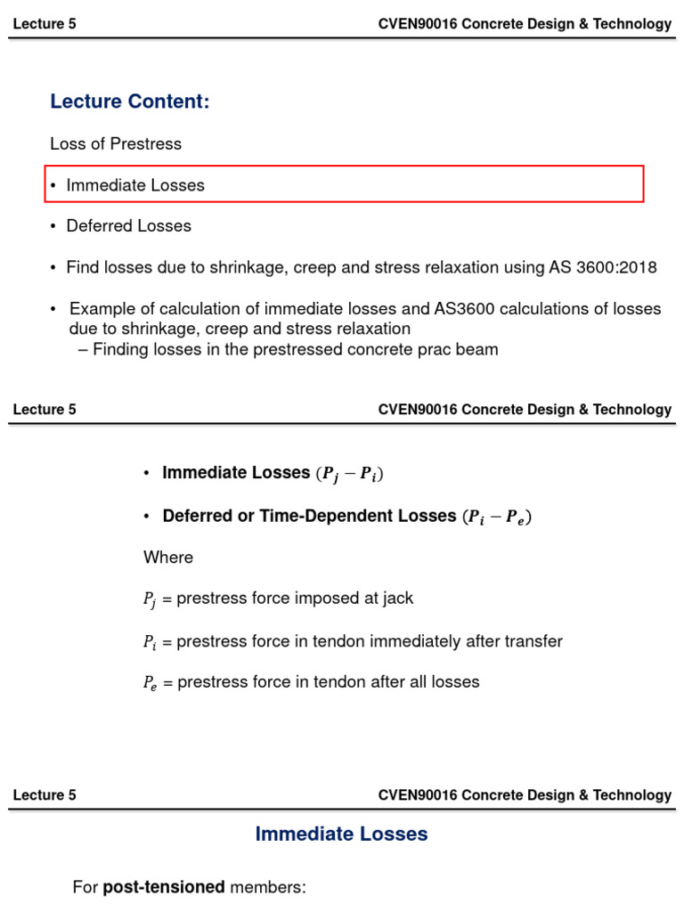 Lecture 5 1 | PDF | Prestressed Concrete | Creep (Deformation)